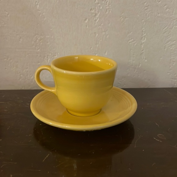Fiestaware | Dining | Fiestaware Yellow Tea Cup And Saucer | Poshmark